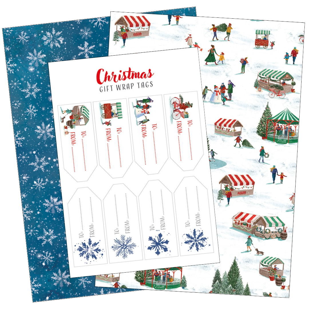 Christmas Village Market gift wraps – Kidney Research UK